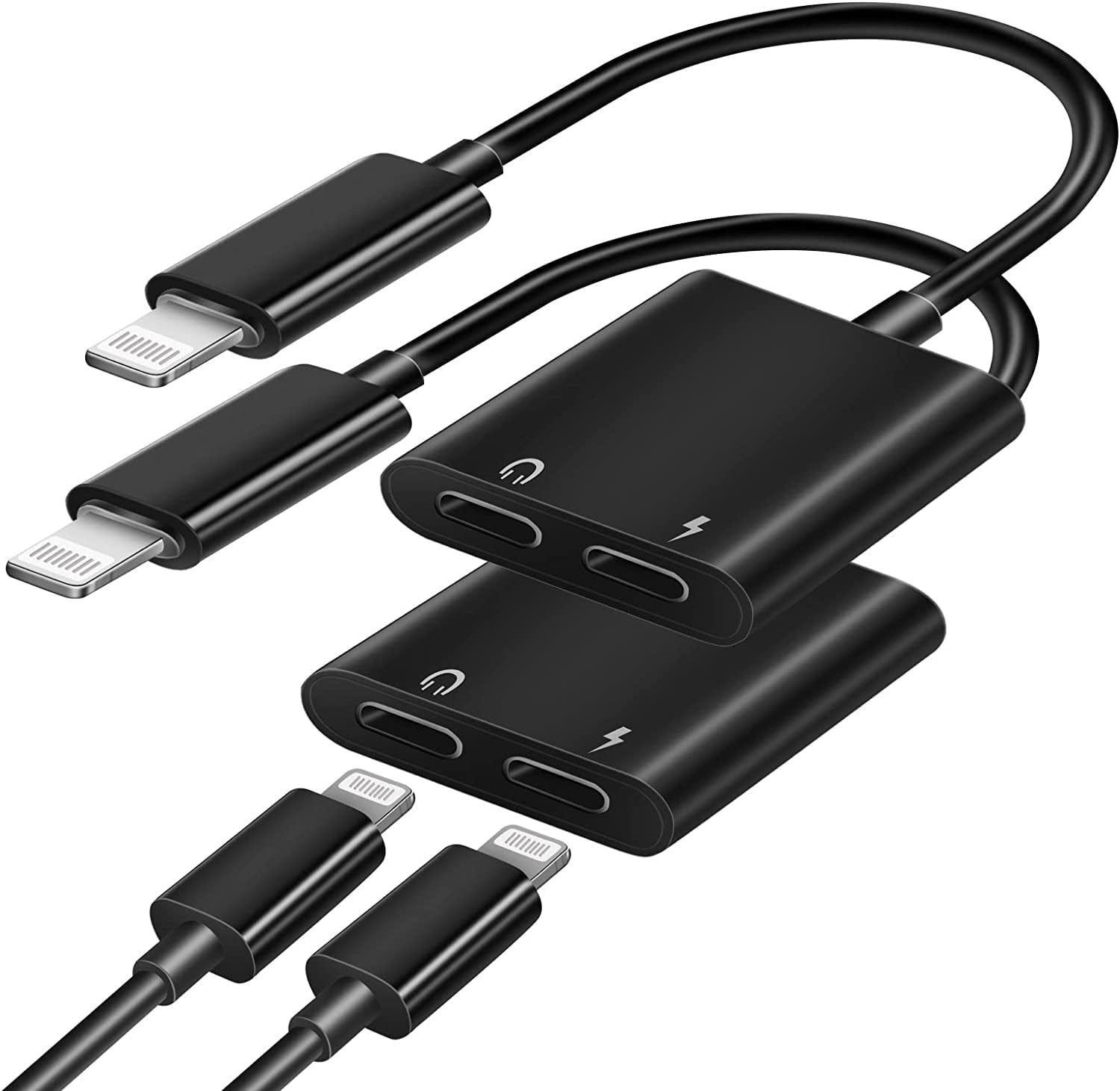 Headphone Adapter Lightning to Audio Jack and Charger Extender Earphone ...