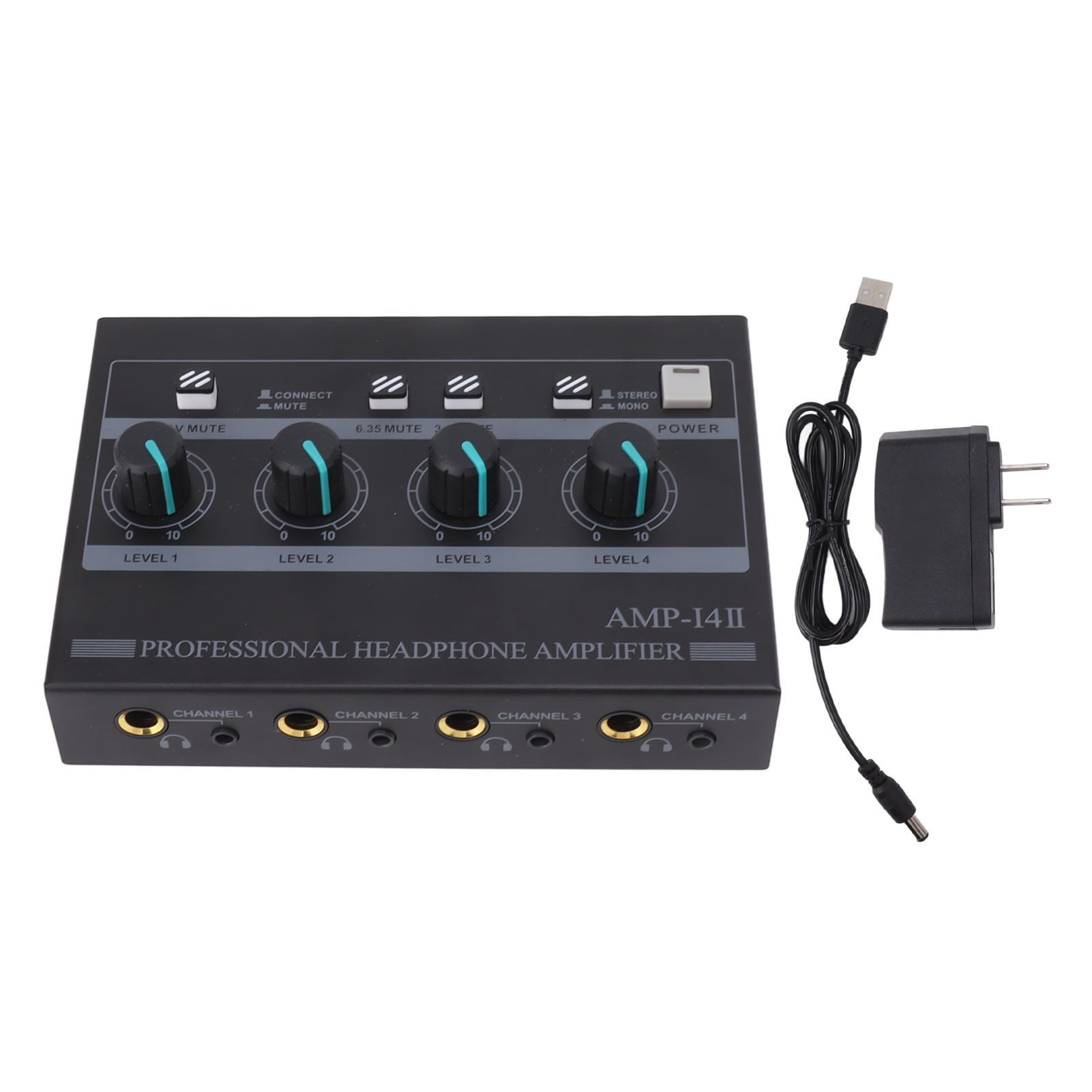 Headphone Amplifier 4 Channel Metal Stereo Amplifier Mini Earphone ...