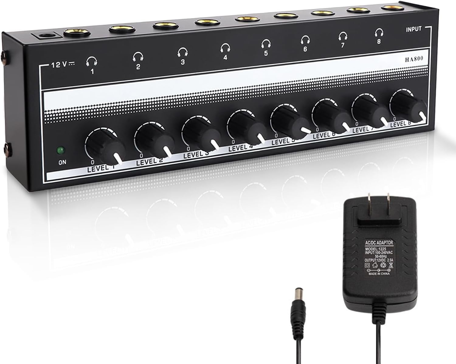 Headphone Amplifier 8 Channel Metal Stereo Audio Amplifier, 100 to 240V ...