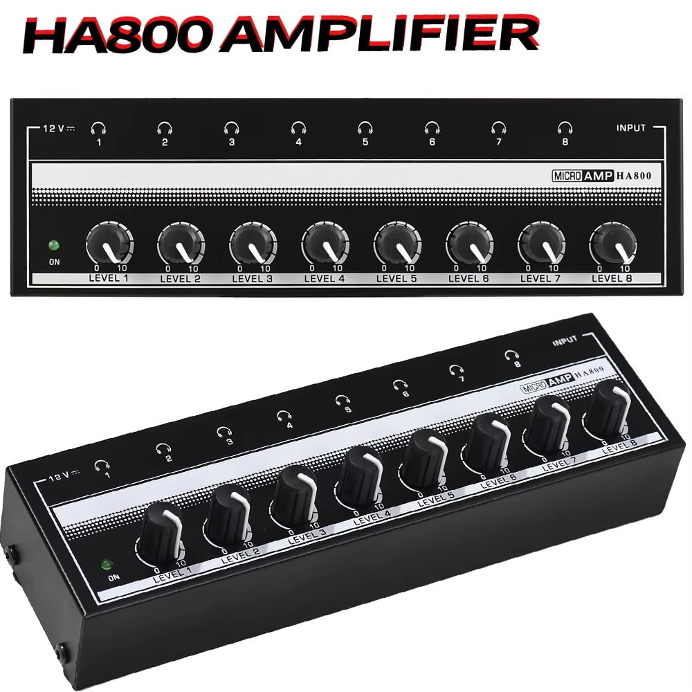 Headphone Amplifier, 8-Channel Stereo Headphone Audio Amp, Multi-Port ...