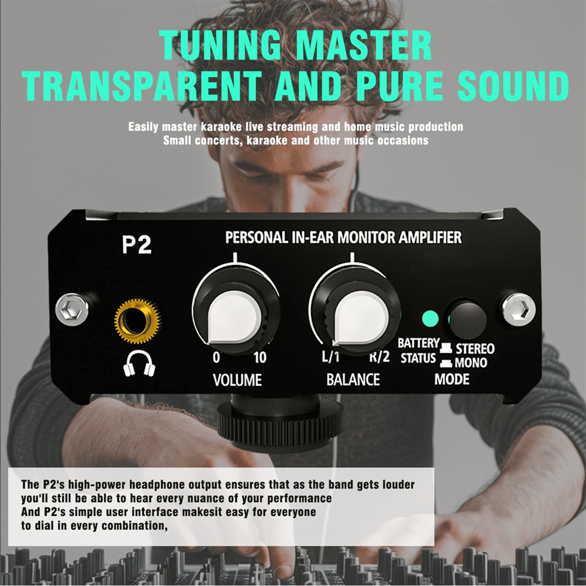 Headphone Amplifier for Instrument Specific 2-Way Ear Return XLR Balanced Input Outdoor ...