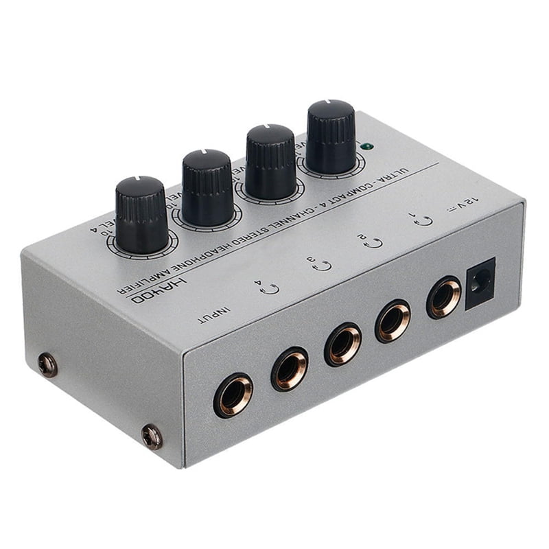 Headphone Amplifier with Audio Cable,HA400 4-Channel Metal Stereo Audio ...