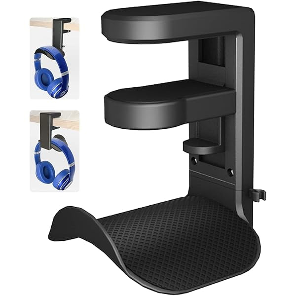 Headphone Holder Hanger Upgraded with Rotating & Adjustable Clamp for ...