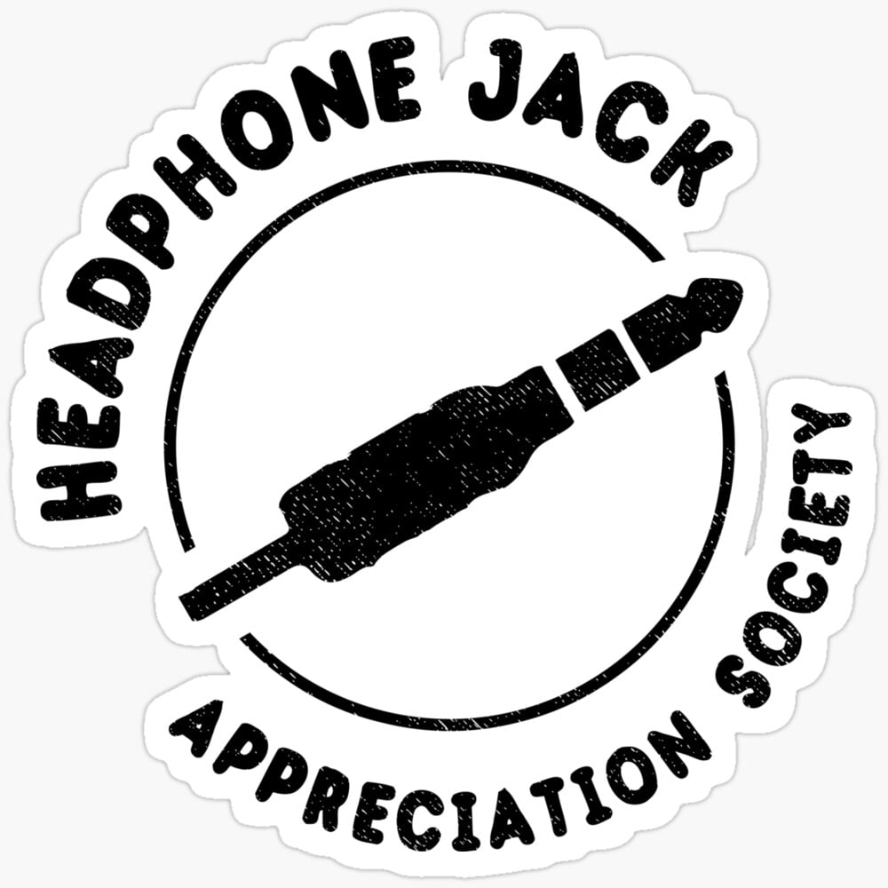 Headphone Jack Appreciation Society Sticker Phone Decal Water Bottle ...