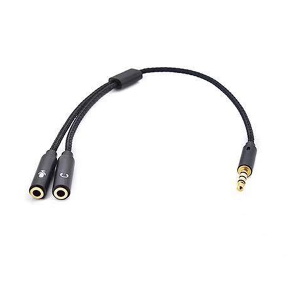Headphone Microphone Splitter 3.5mm 2 Female to 1 Male Microphone ...