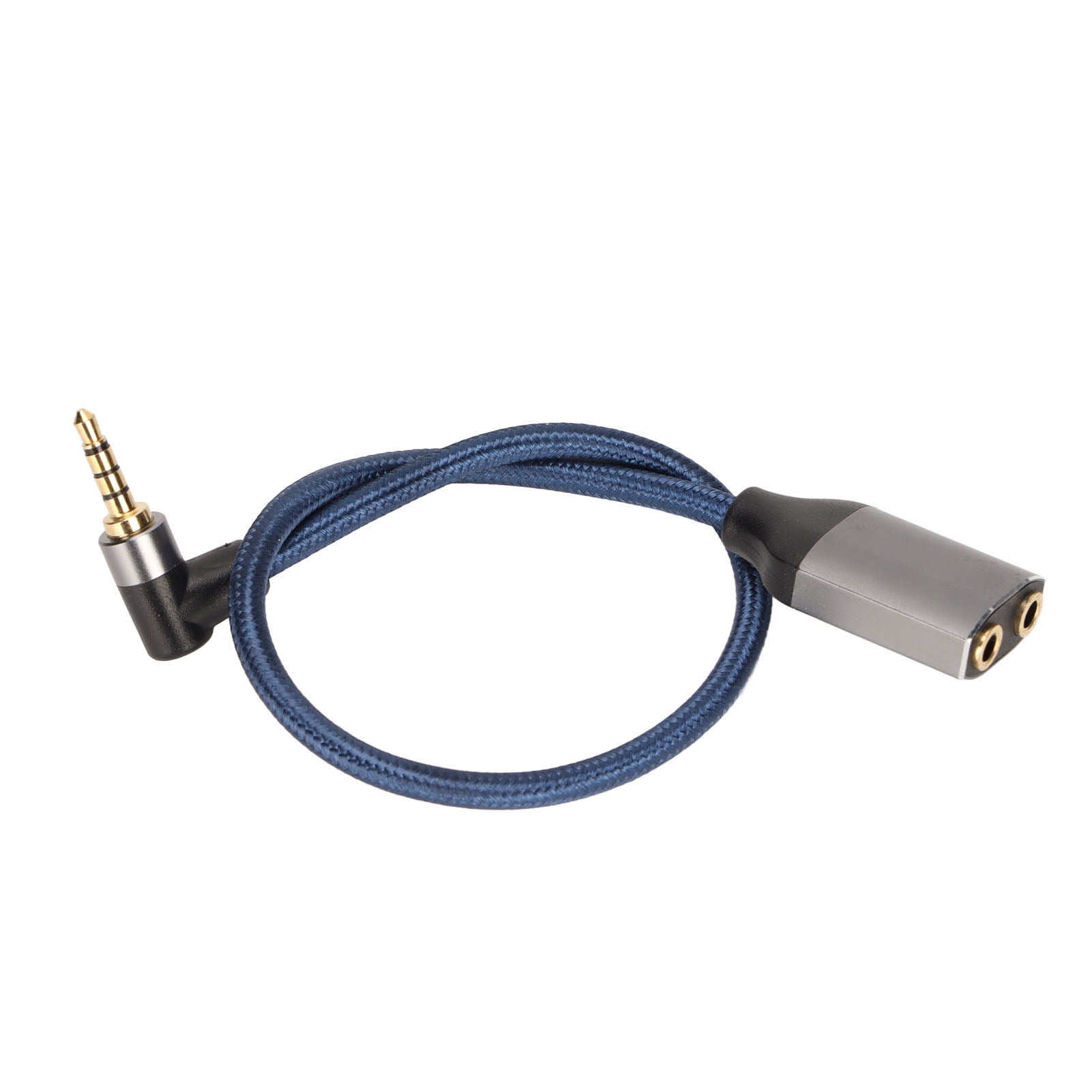 Headphone Microphone Splitter Cable 90° Elbow 1 Male to 2 Female 3.5mm ...