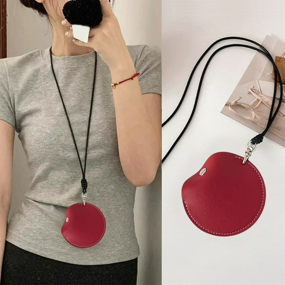 Headphone Organizer, Leather Pouch Storage Bag Featuring Hanging Neck ...