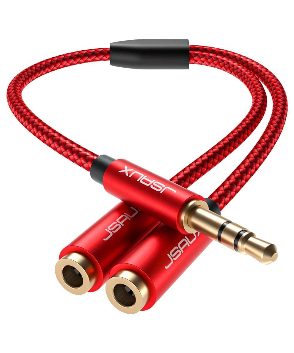 Headphone Splitter 3.5mm, Audio Splitter 2 Female to 1 Male, Dual ...
