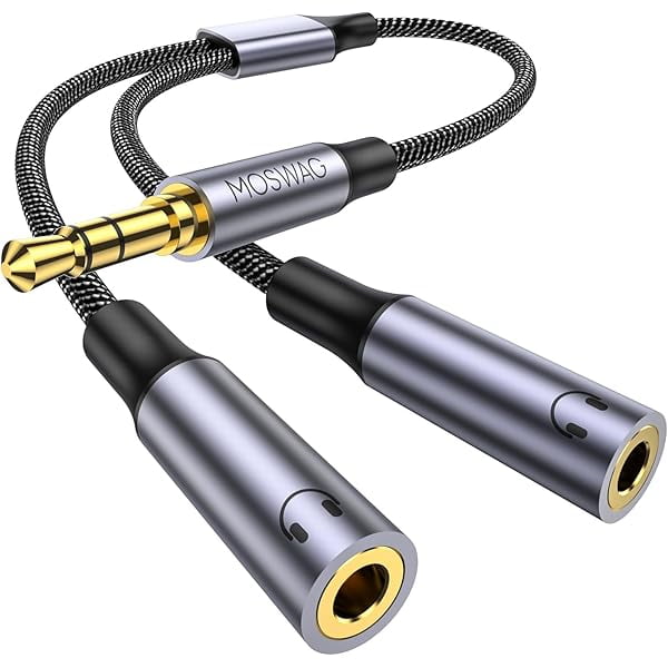 Headphone Splitter 3.5mm Stereo to Dual 3.5mm Female Headphone Jack ...