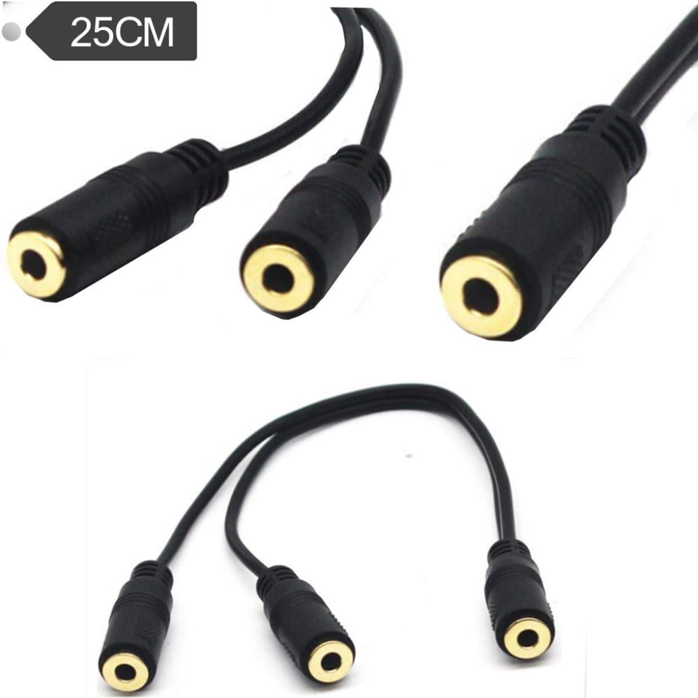 Headphone Splitter Earphone Adapter Audio 3.5mm Female to 2 Female Jack ...
