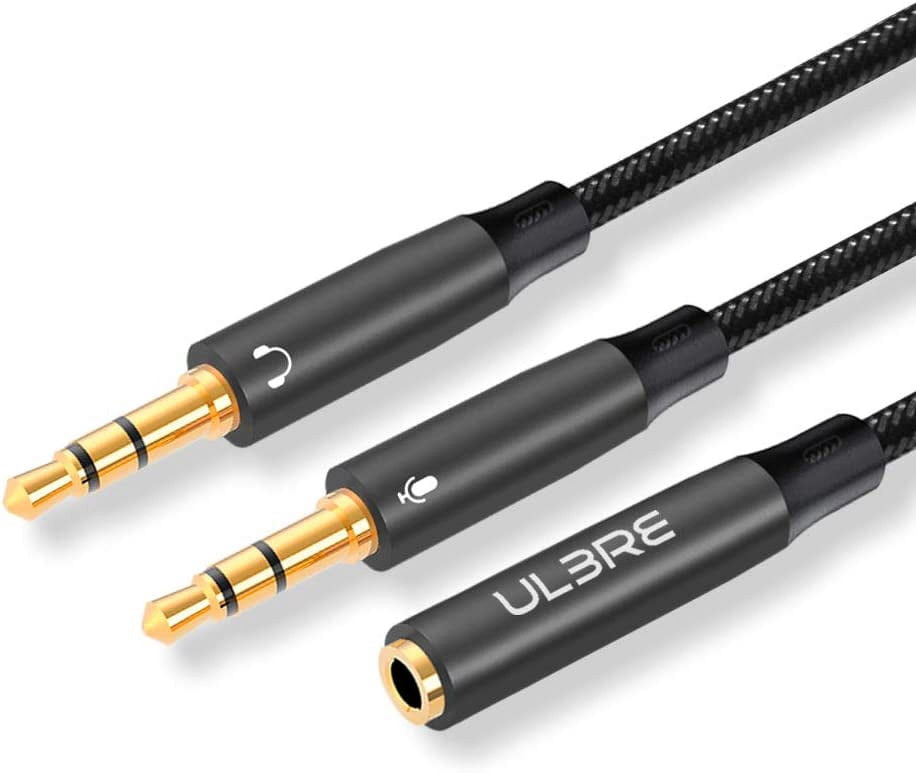 Headphone Splitter for Computer - 3.5mm Female to 2 Dual 3.5mm Male Mic ...