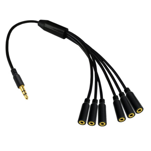 Headphone Splitter for Computer 3.5mm Male to 3/6 3.5mm Male Splitter ...