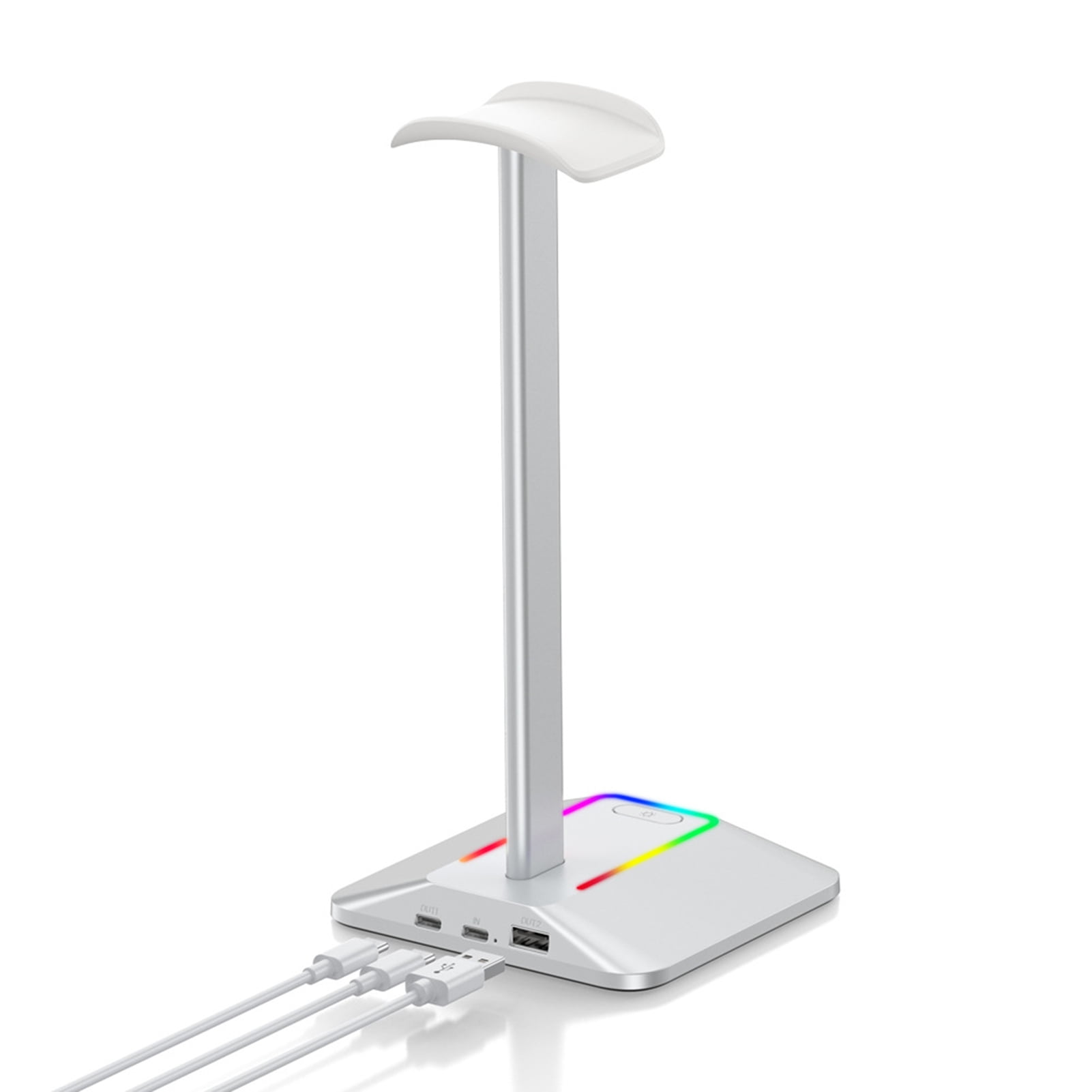 Headphone Stand 2-in-1 RGB Light 2-port USB Hub Multifunctional Desktop ...