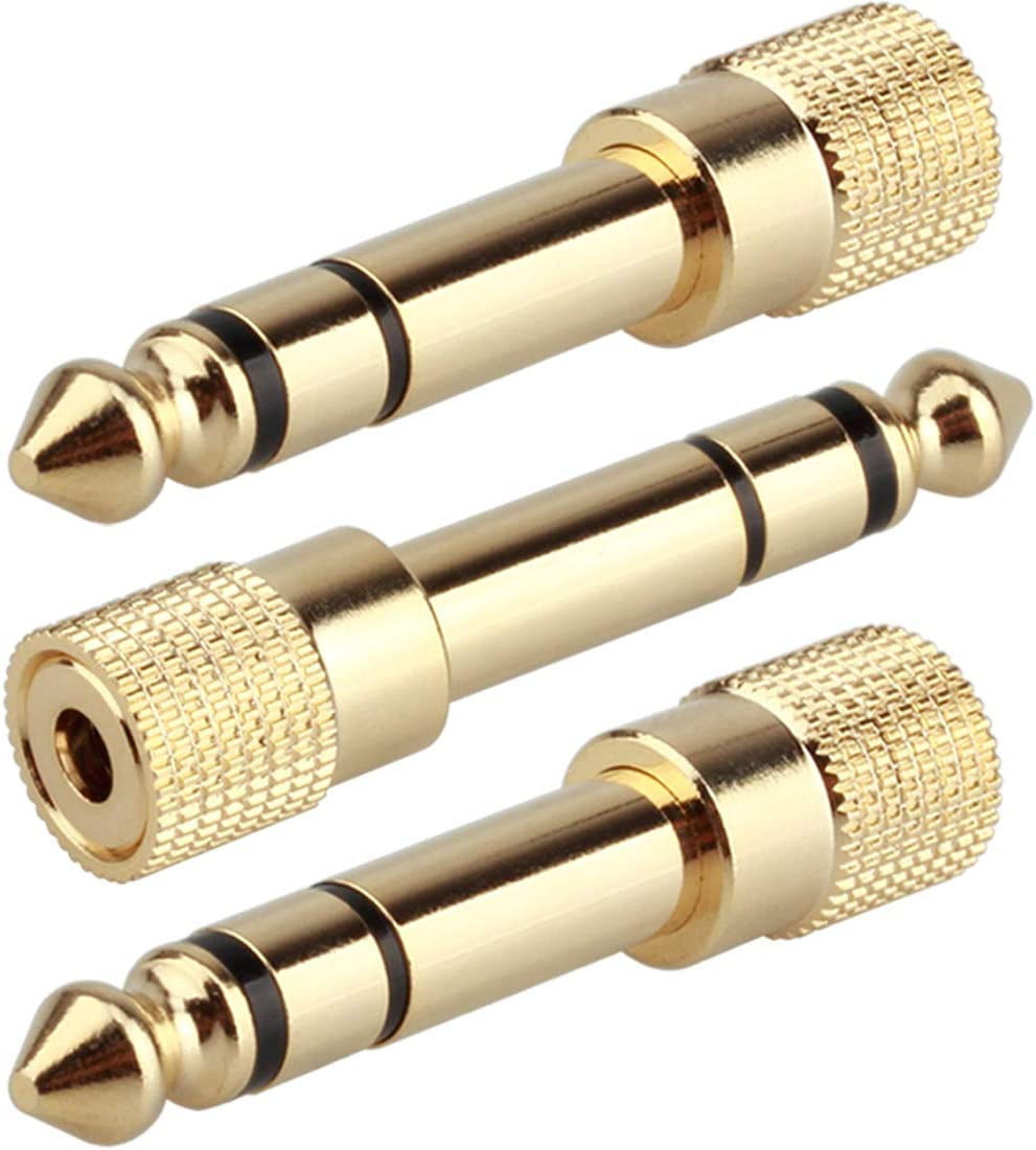 Headphone Stereo Audio Jack Adapter 6.35 mm 1/4 inch Male to 3.5 mm 1/8 ...