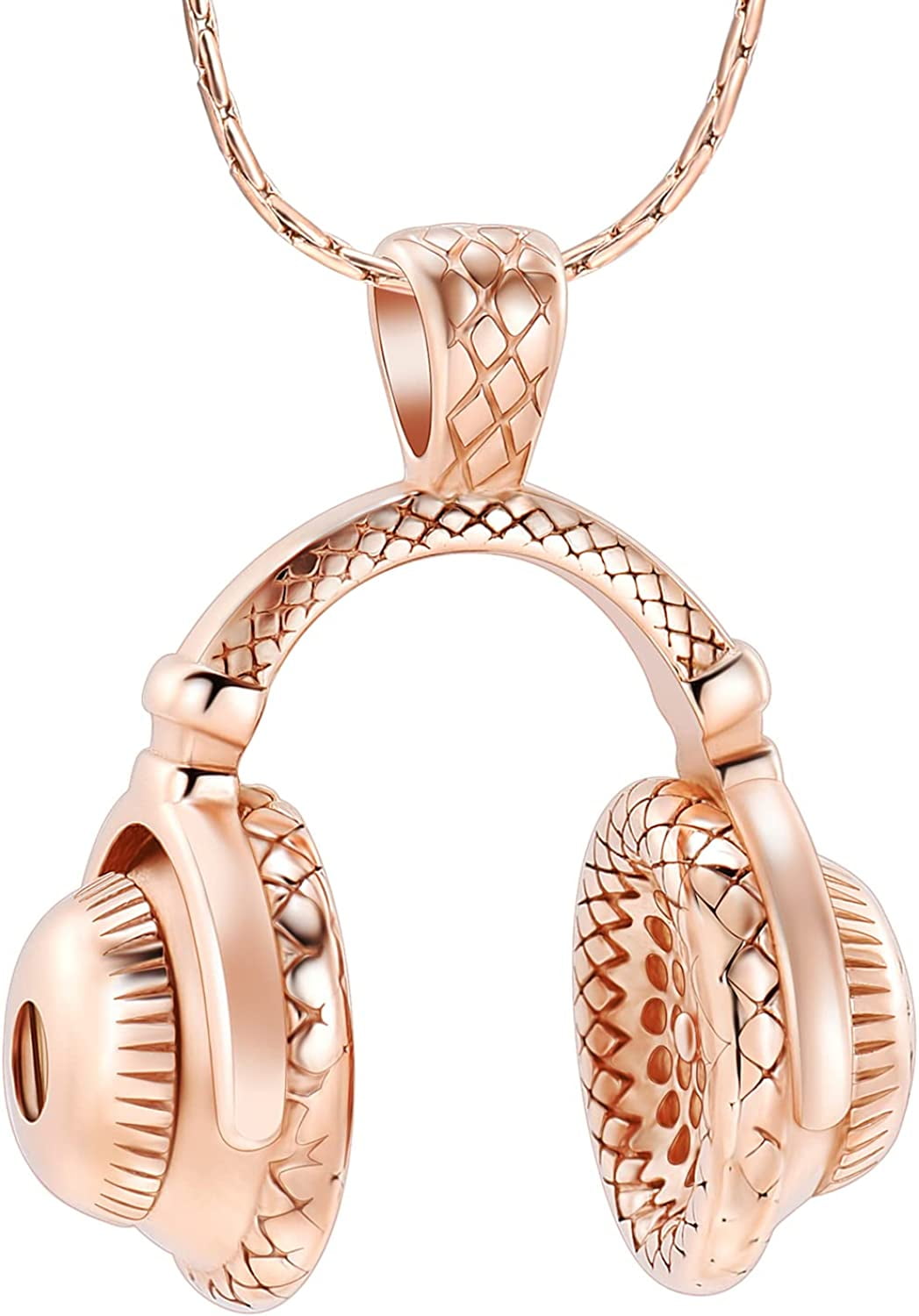 Headphone Urn Necklace for Ashes Stainless Steel Keepsake Memorial ...