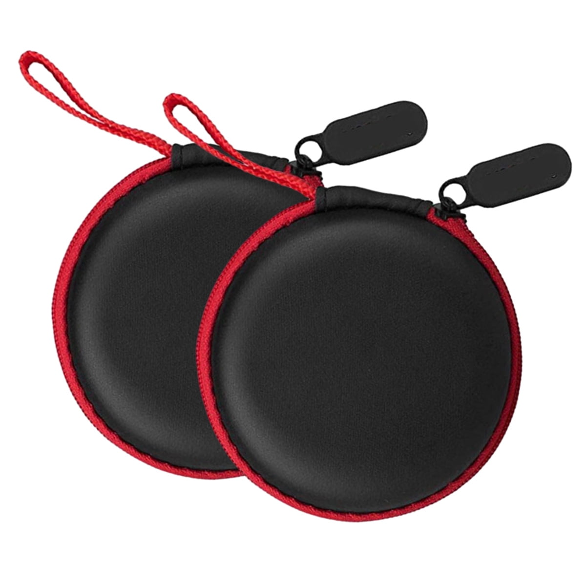 Headphone case, small round pocket headphone travel case Zipper ...