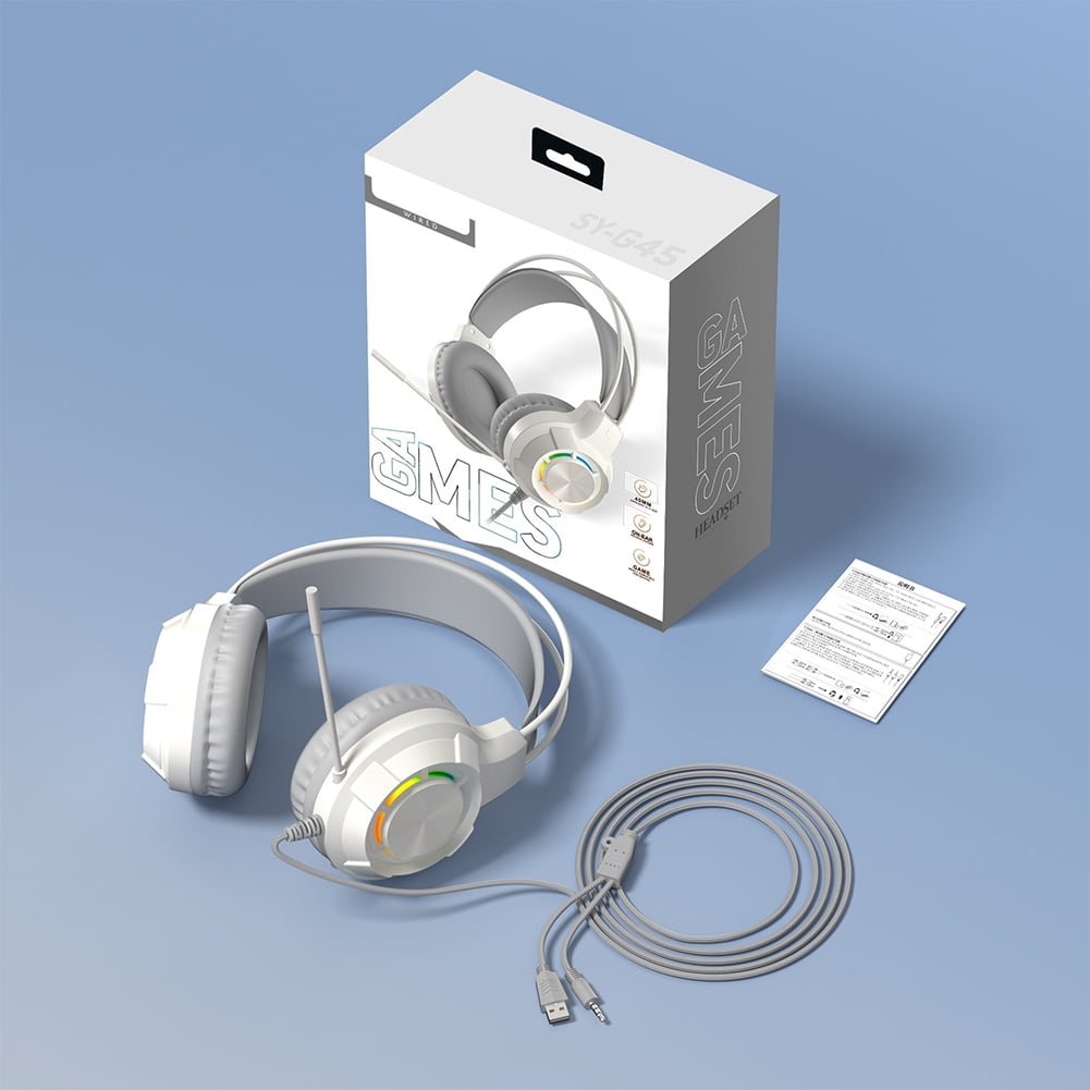 Headphones 3.5mm Wired Gaming Bass Headset Earphones Music For Computer ...