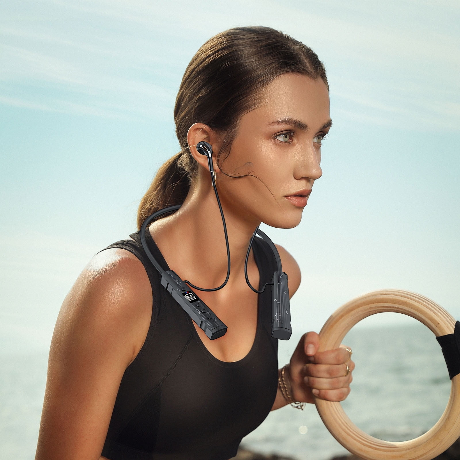 Headphones Bluetooth Headset Guqin Model Hanging Neck Type With Cable ...