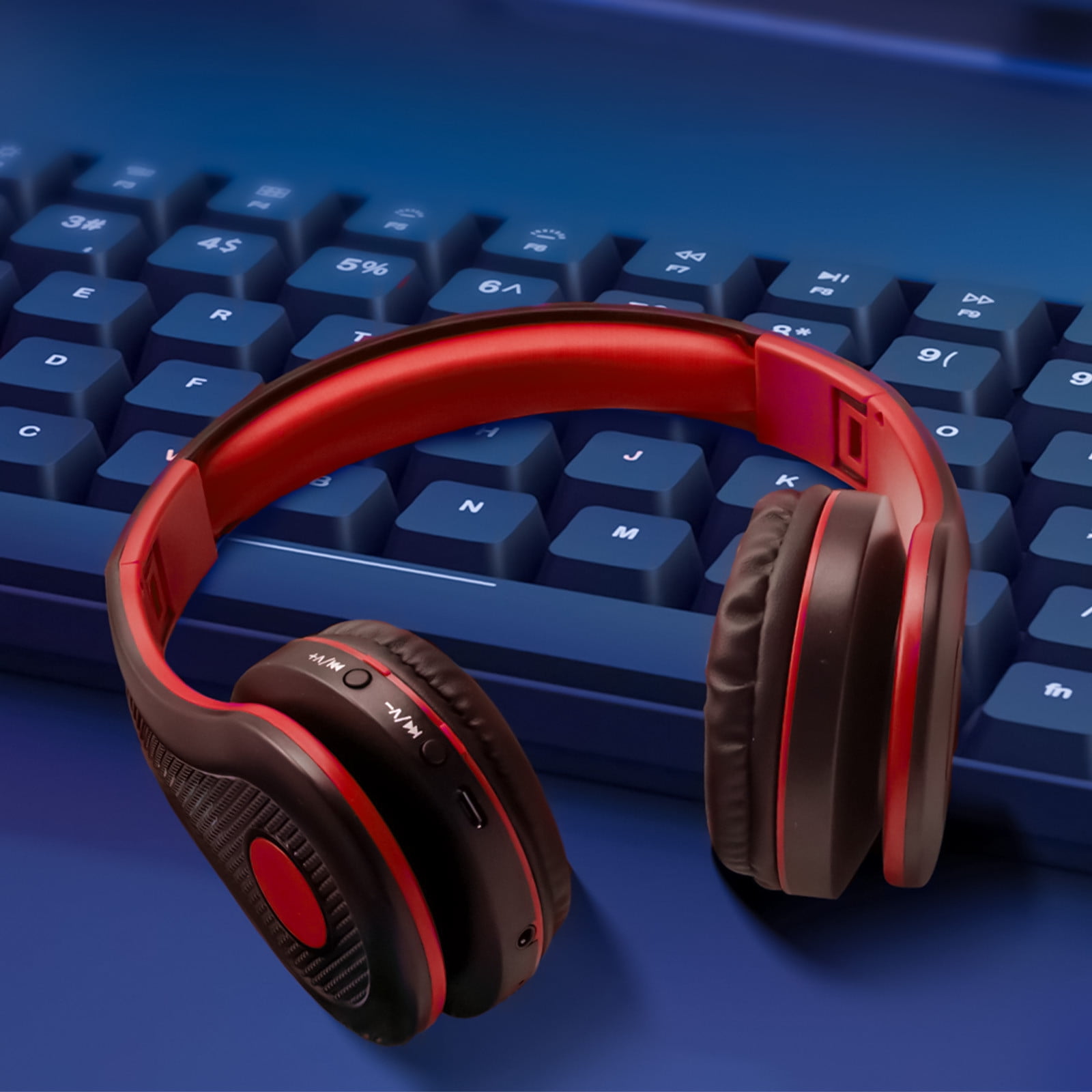 Headphones Bluetooth Headphones Over Ear,Foldable Wireless and Wired ...