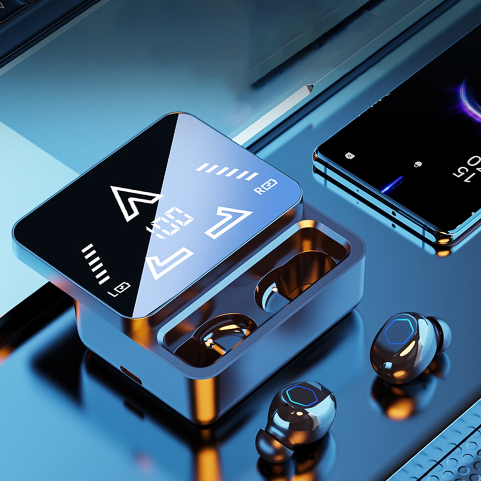 Headphones Bluetooth Headphones Wireless Earbuds With 24Hrs Running- Sports Ear Buds Digital ...