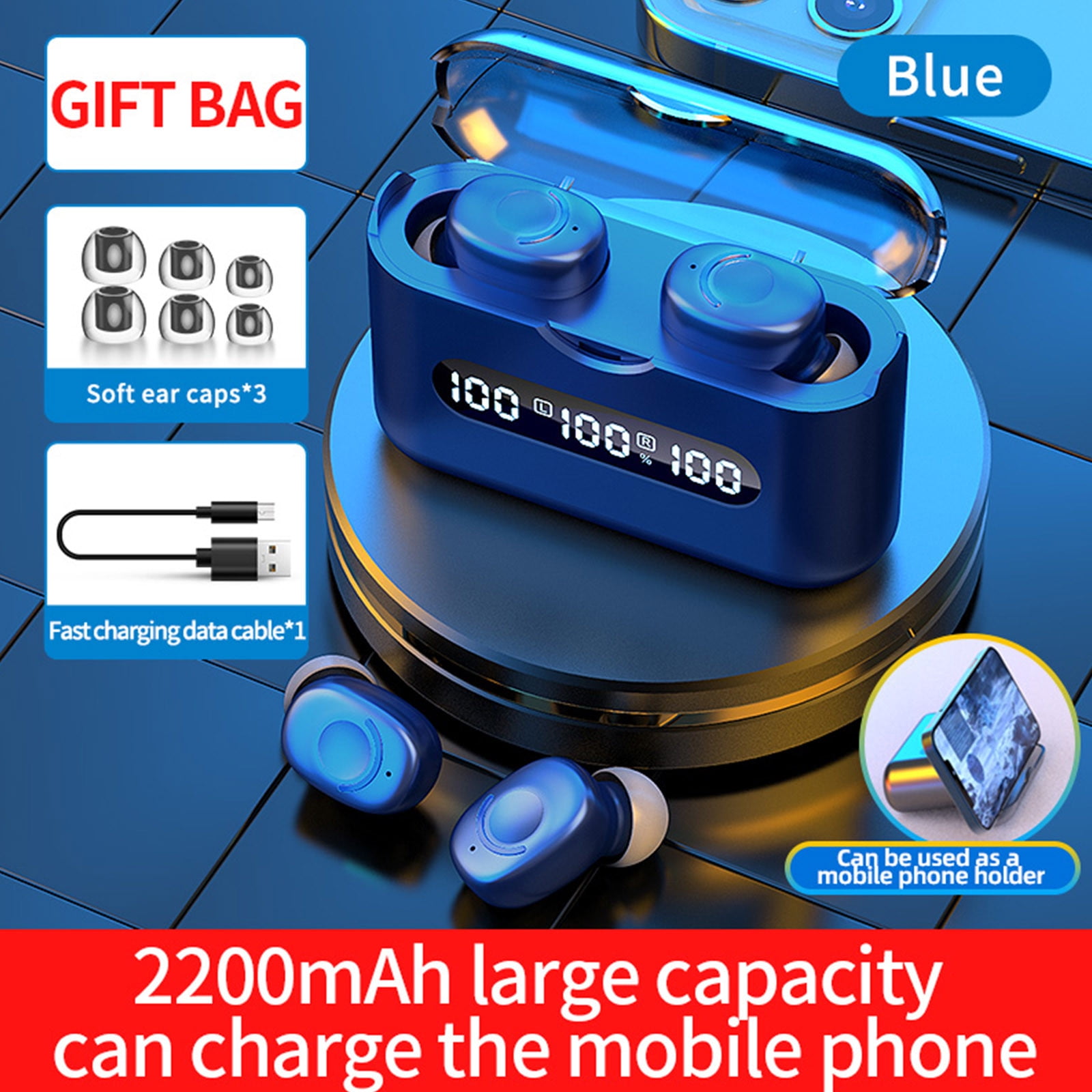 Headphones Gnobogi Wireless Bluetooth Headset Can Charge Mobile Phones ...