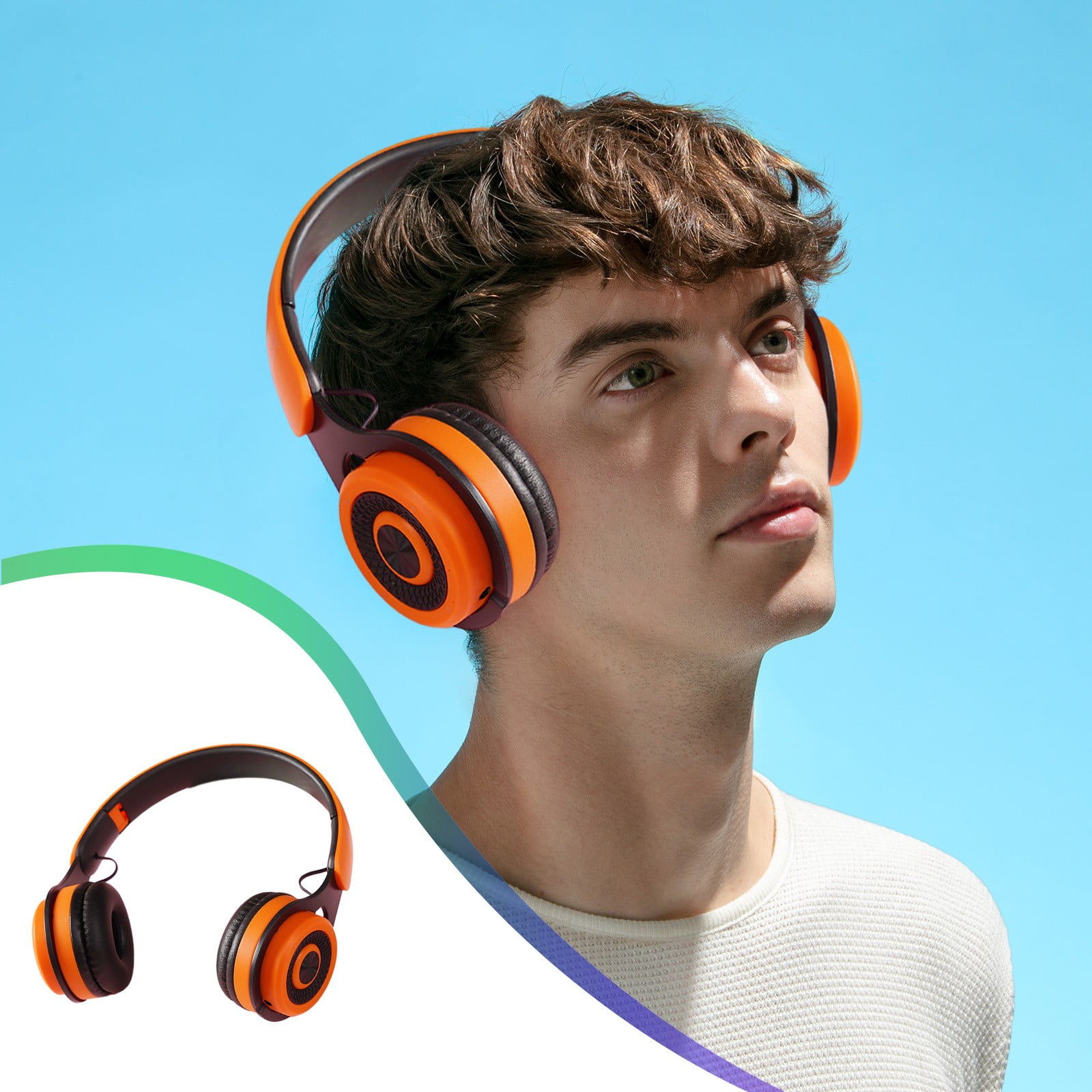Headphones with Mic for Pc Soft Memory Earmuffs New Bluetooth Headset ...