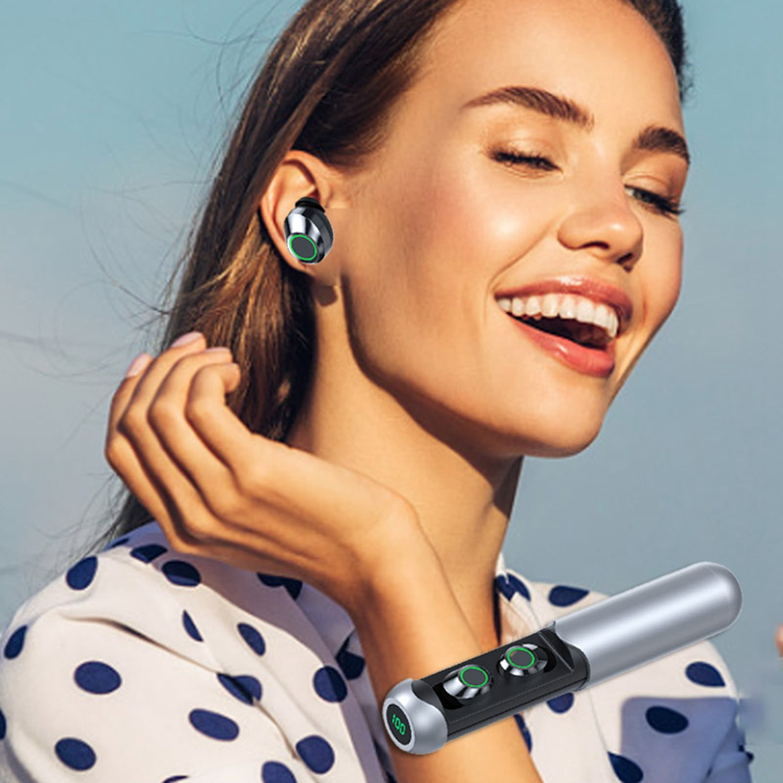 Headphones Mini True Wireless Headset 5.3 Pull Out Digital Display In ...