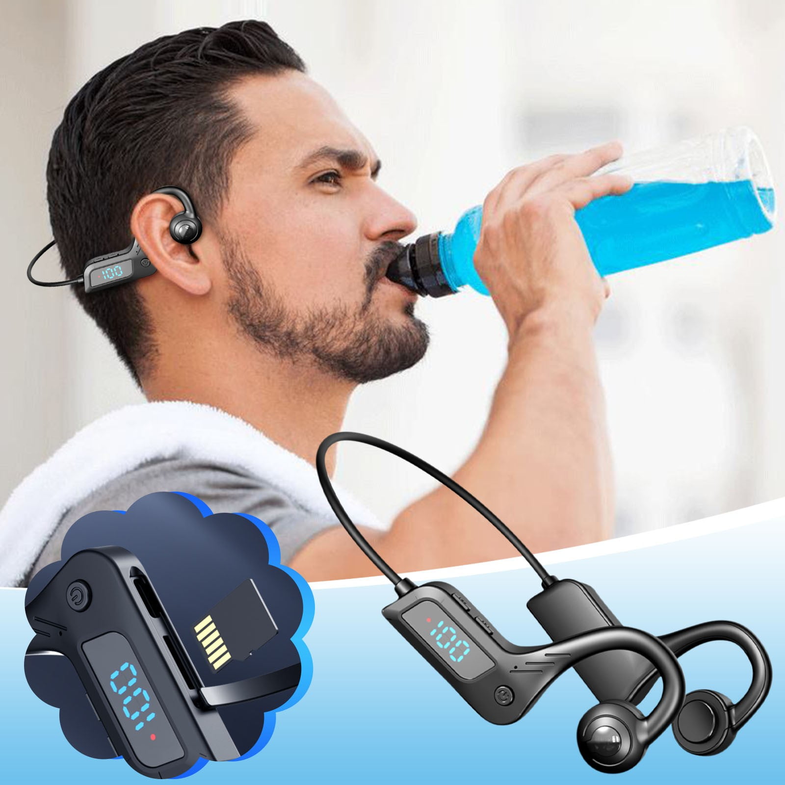 Headphones New Earphones With External Sound Conduction Ear Mounted ...