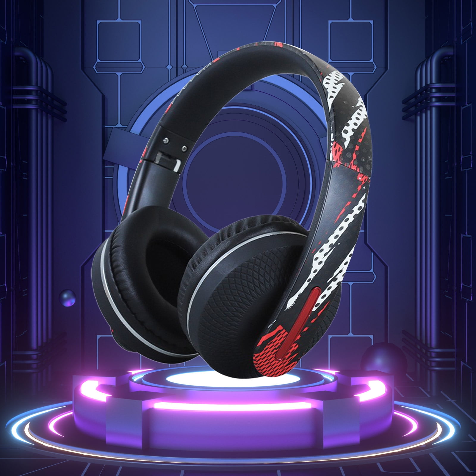 Headphones Over-ear Wireless Headset 26-hour Battery Microphone ...