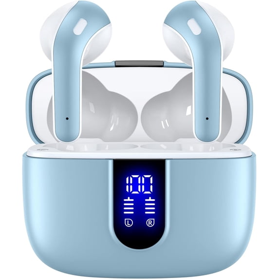 Headphones True Earbuds 60H Playback LED Power Display Earphones with ...