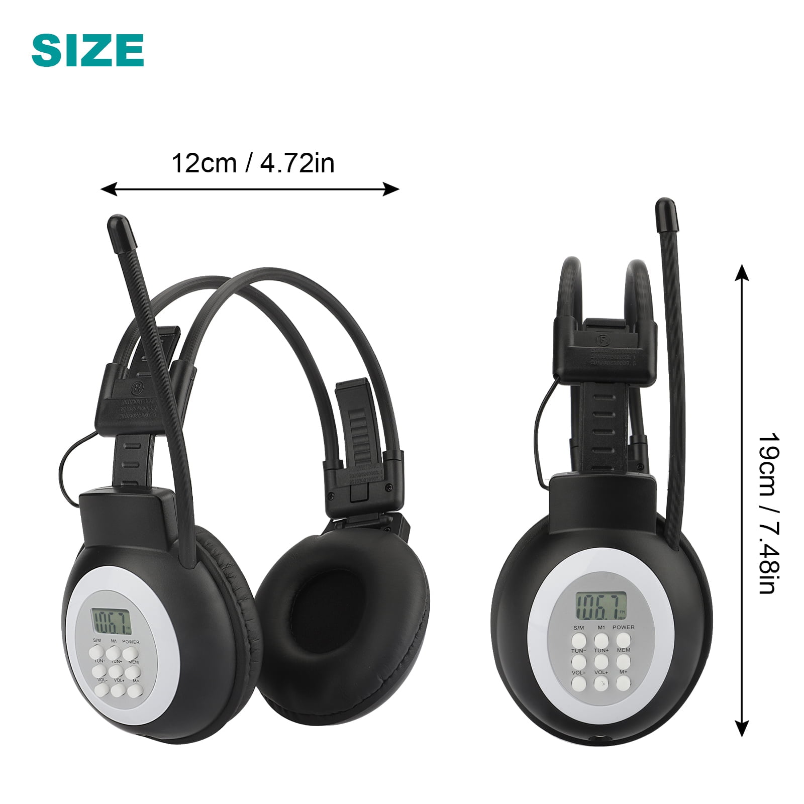 Headphones Wired, Wireless Headphones, Wireless FM Headset Ear Muffs ...