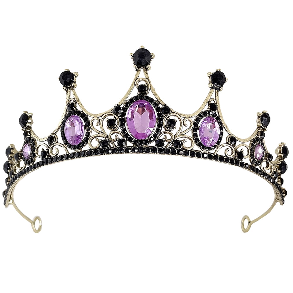 SEWACC Rhinestone Crown Purple Zinc Alloy 1Set 5.9X5.9In - Walmart.com