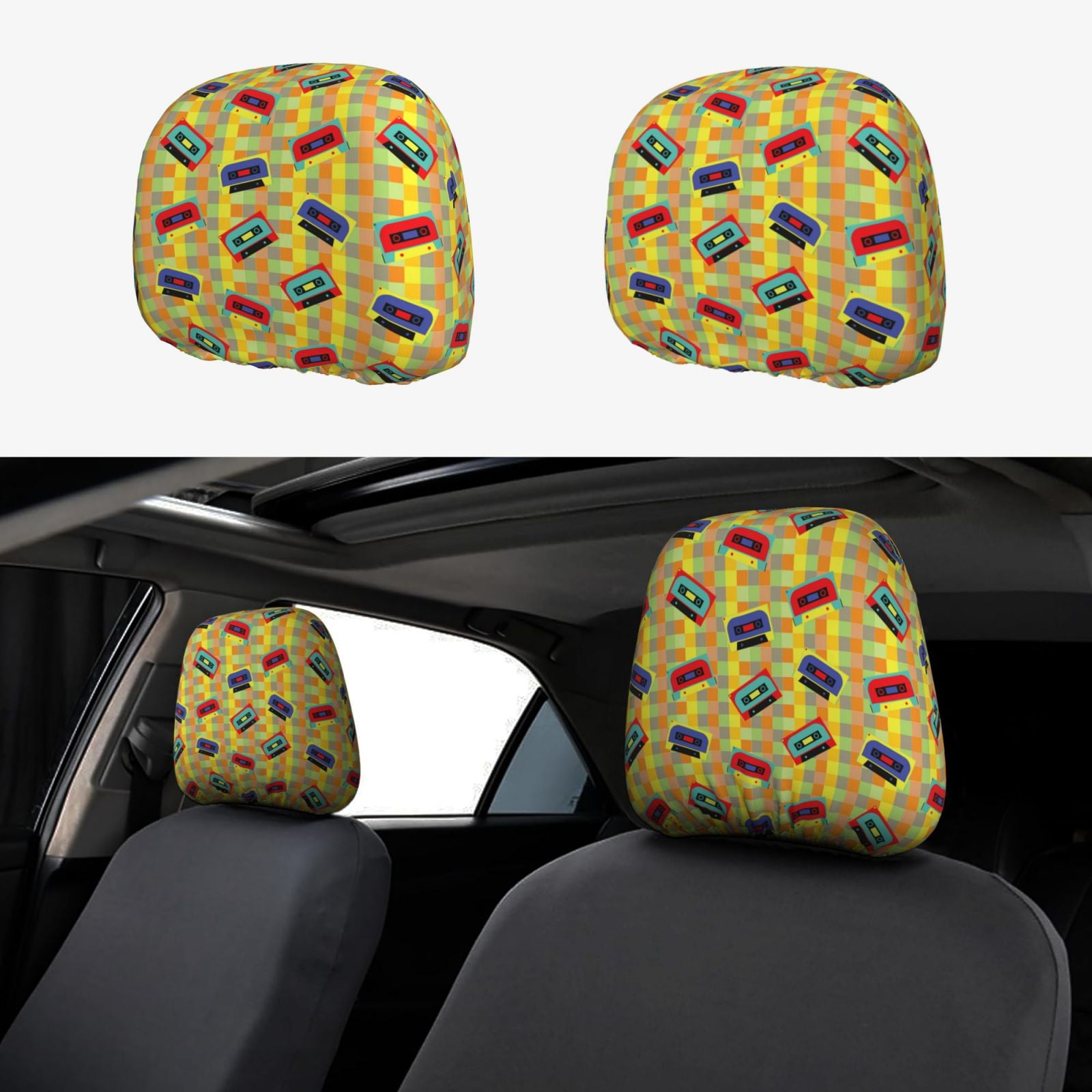 Headrest Covers for Cars Accessories Interior for Women Men 2Pcs - 90s ...