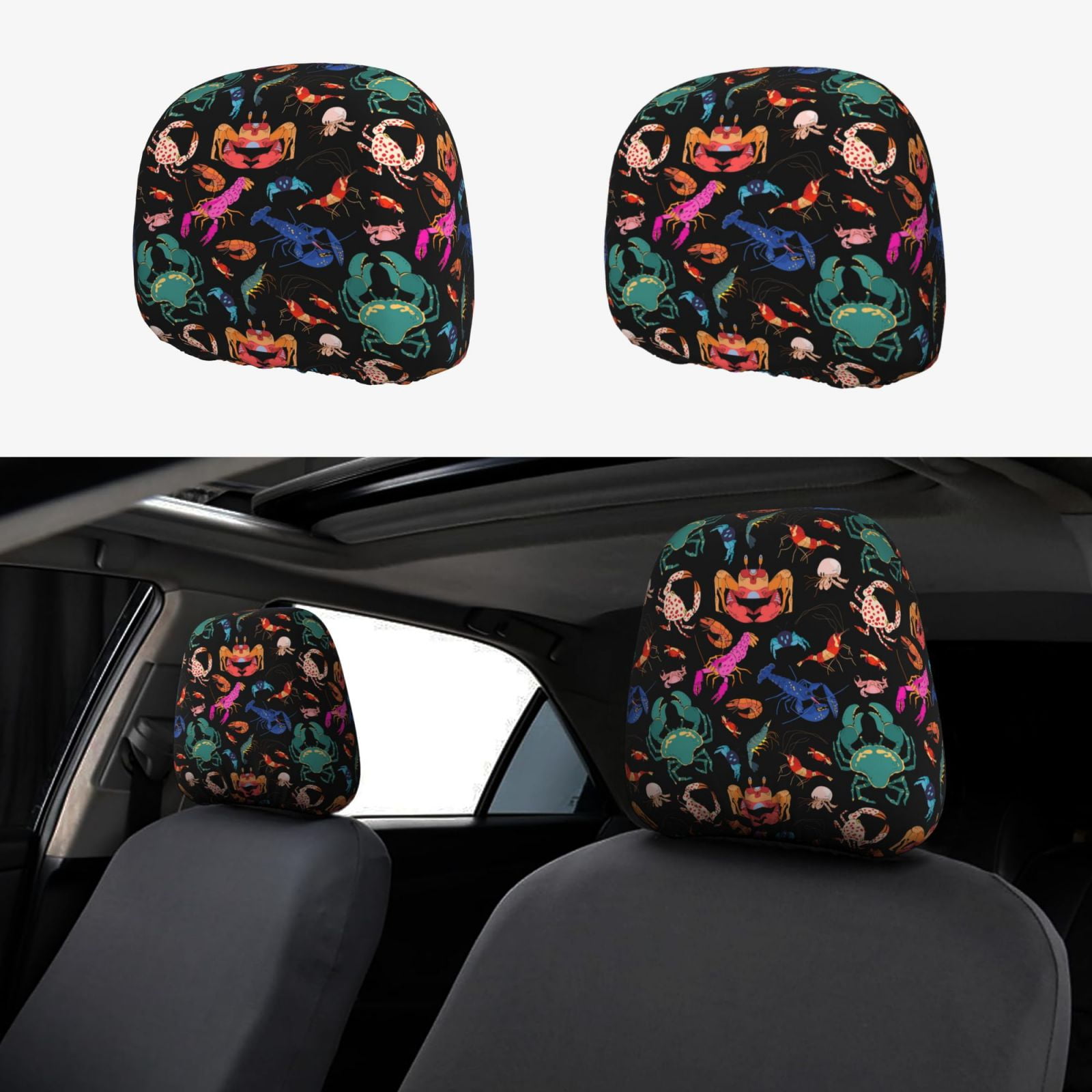 Headrest Covers for Cars Accessories Interior for Women Men 2Pcs ...