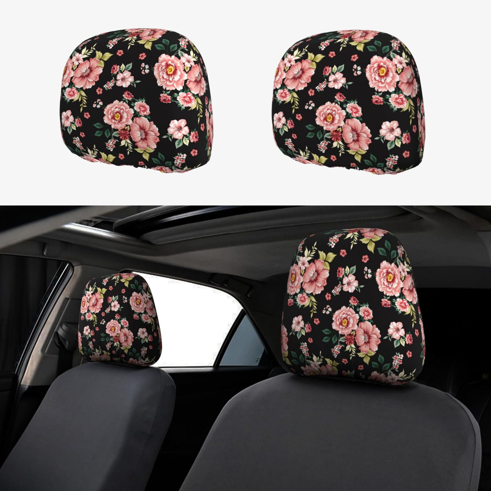 Headrest Covers for Cars Accessories Interior for Women Men 2Pcs - Big ...