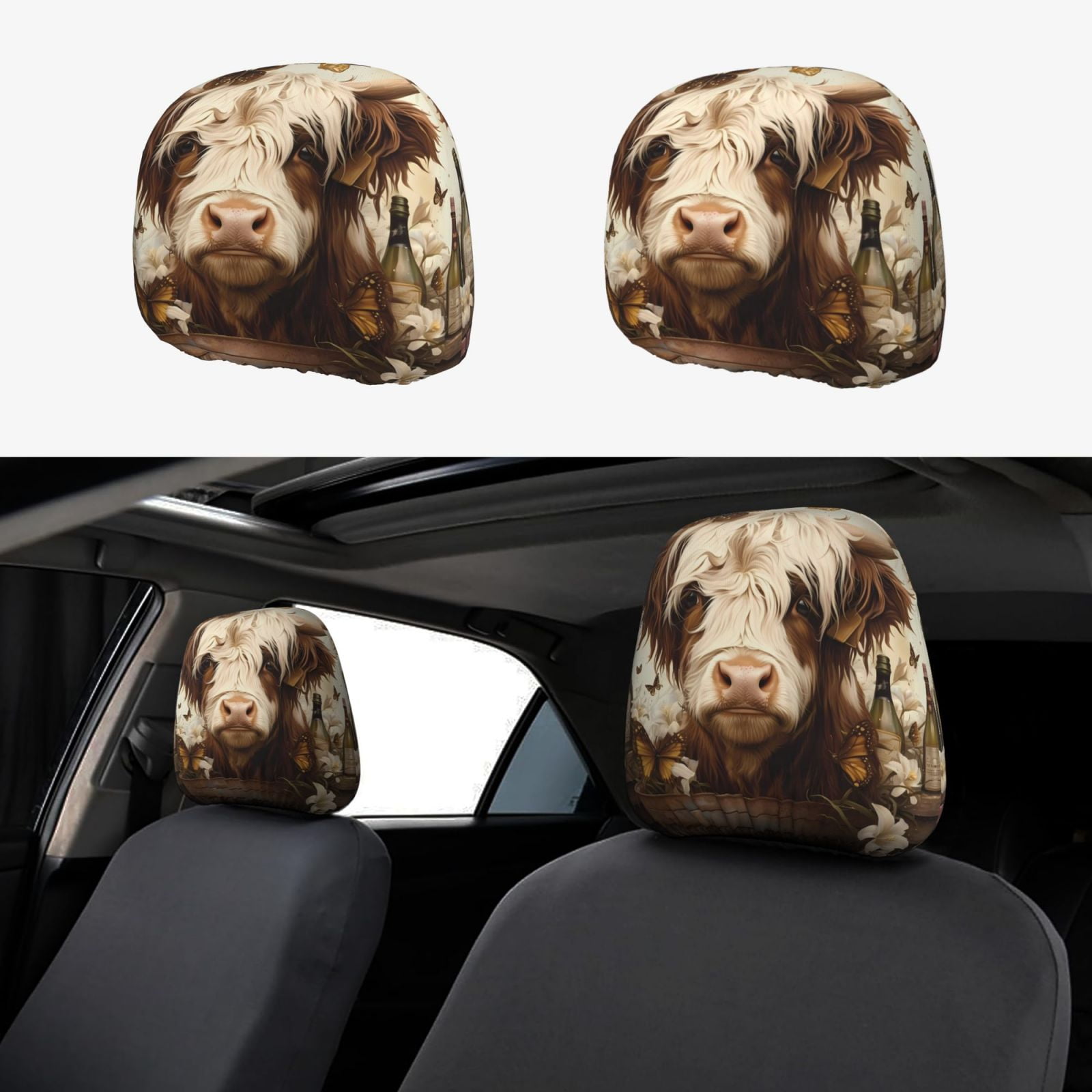 Headrest Covers for Cars Accessories Interior for Women Men 2Pcs ...