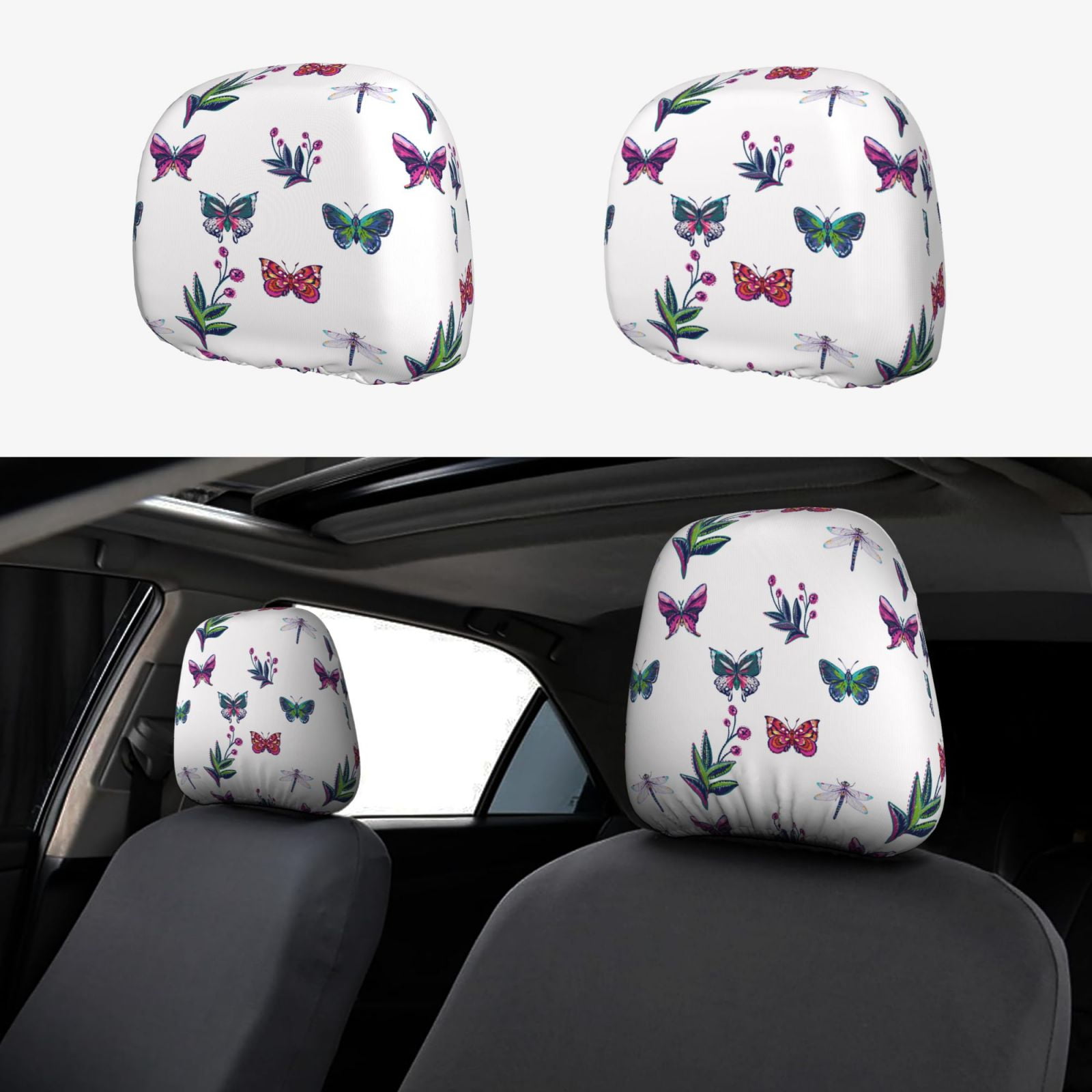 Headrest Covers for Cars Accessories Interior for Women Men 2Pcs ...
