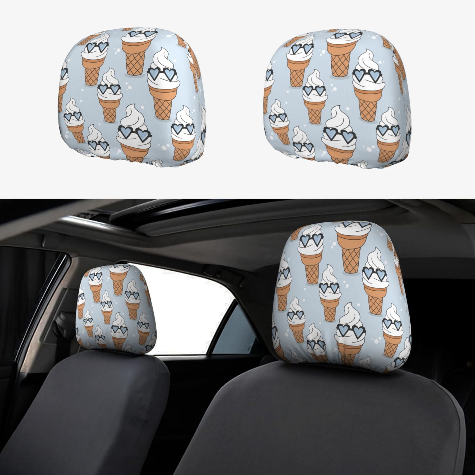 Headrest Covers for Cars Accessories Interior for Women Men 2Pcs ...