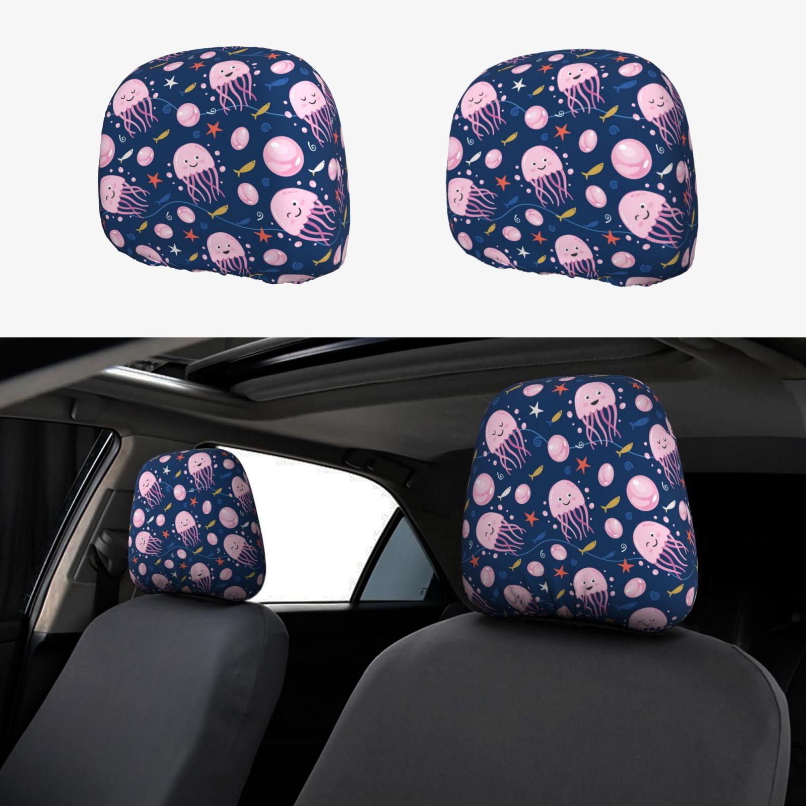 Headrest Covers for Cars Accessories Interior for Women Men 2Pcs - Cute ...