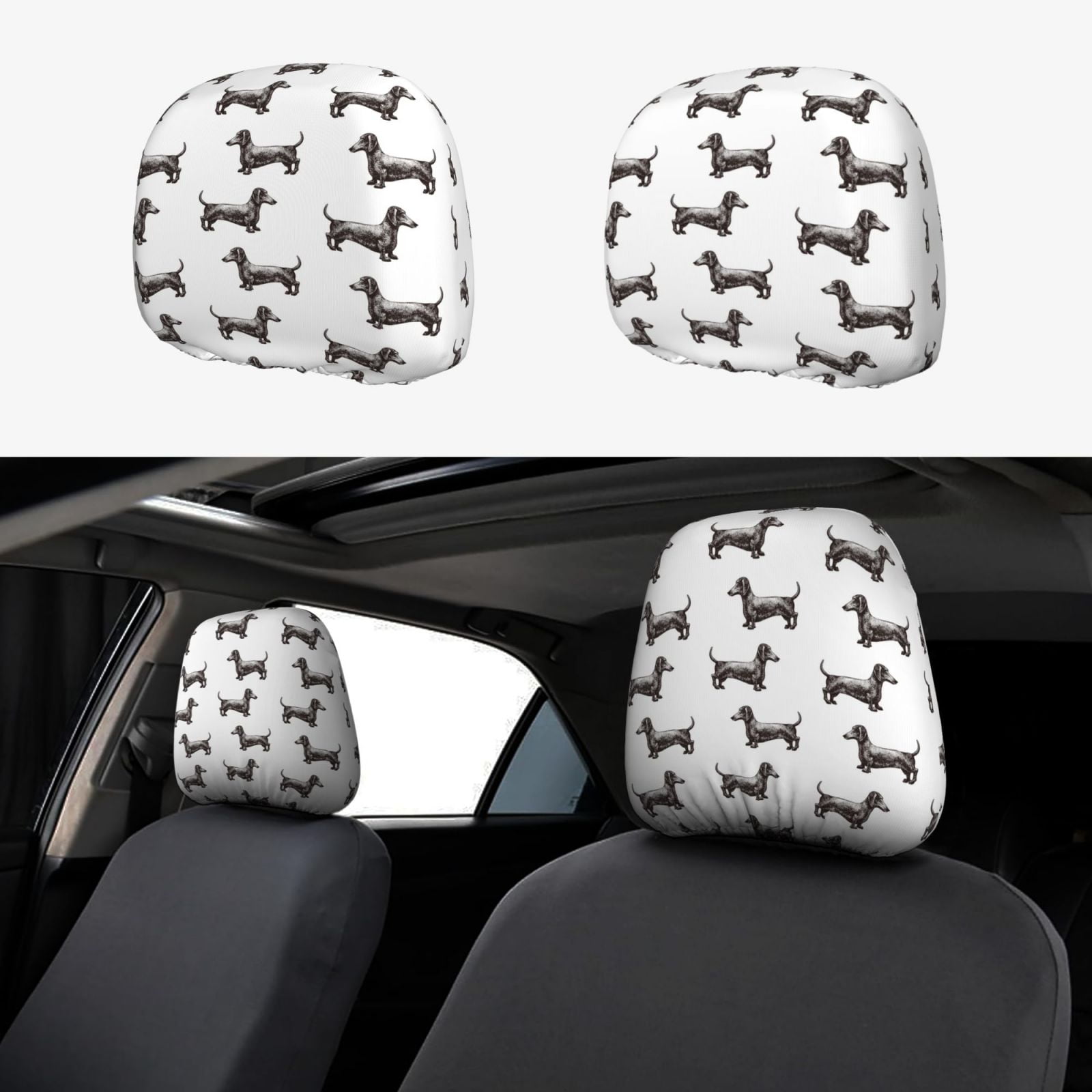 Headrest Covers for Cars Accessories Interior for Women Men 2Pcs ...