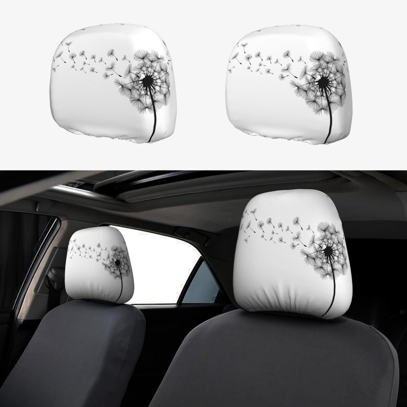Headrest Covers for Cars Accessories Interior for Women Men 2Pcs ...