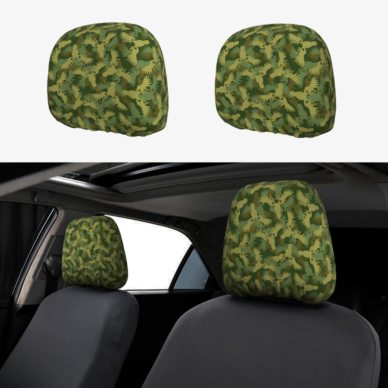 Headrest Covers for Cars Accessories Interior for Women Men 2Pcs - Elk ...