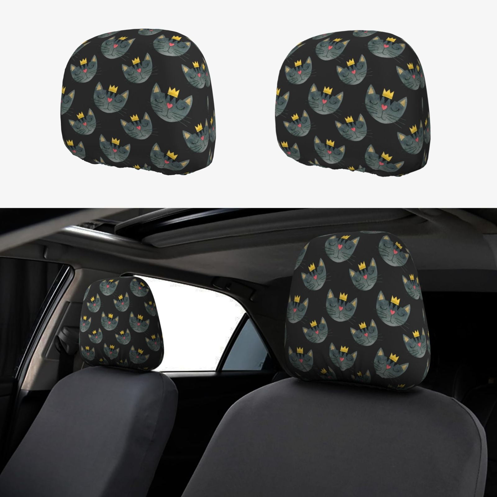 Headrest Covers for Cars Accessories Interior for Women Men 2Pcs ...