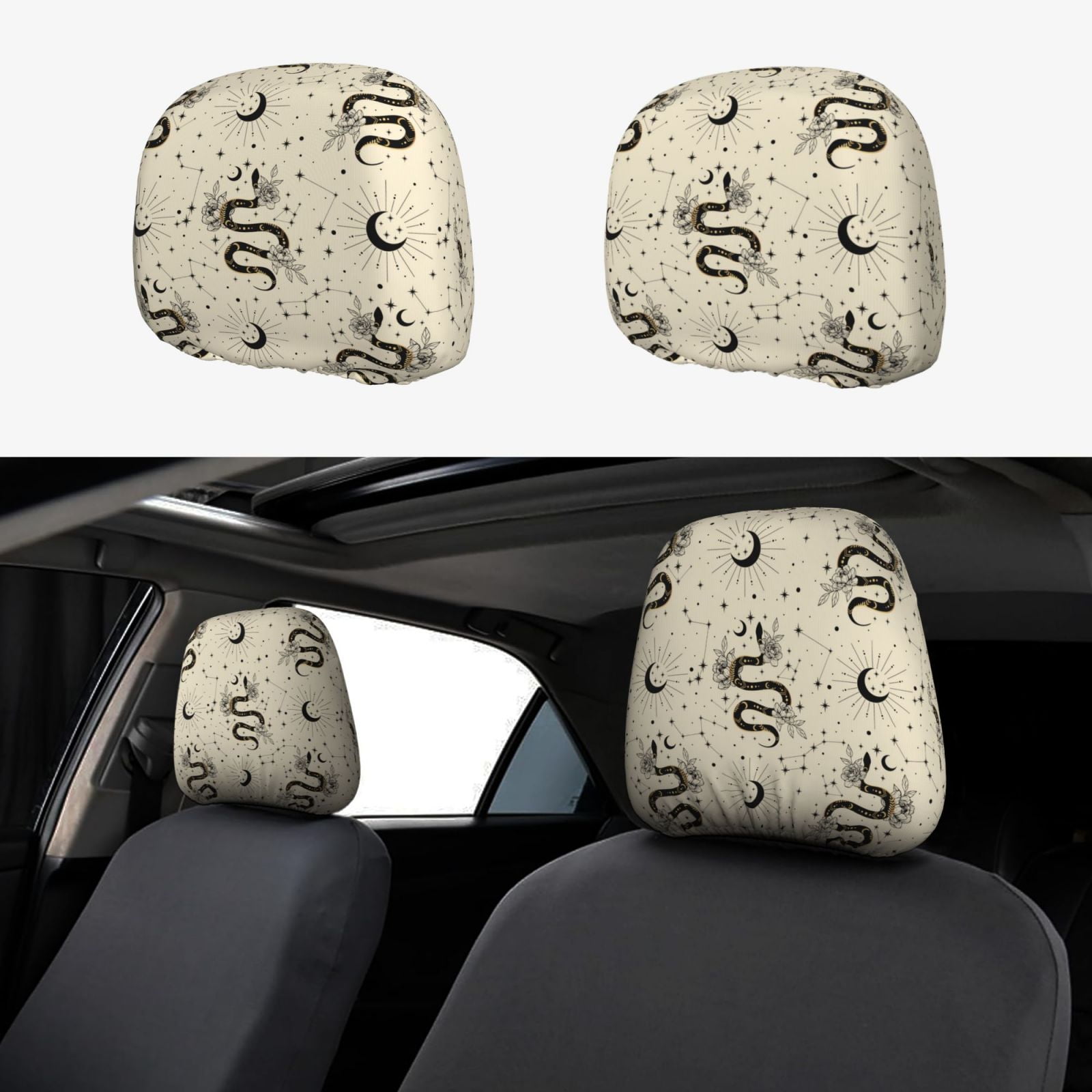 Headrest Covers for Cars Accessories Interior for Women Men 2Pcs ...