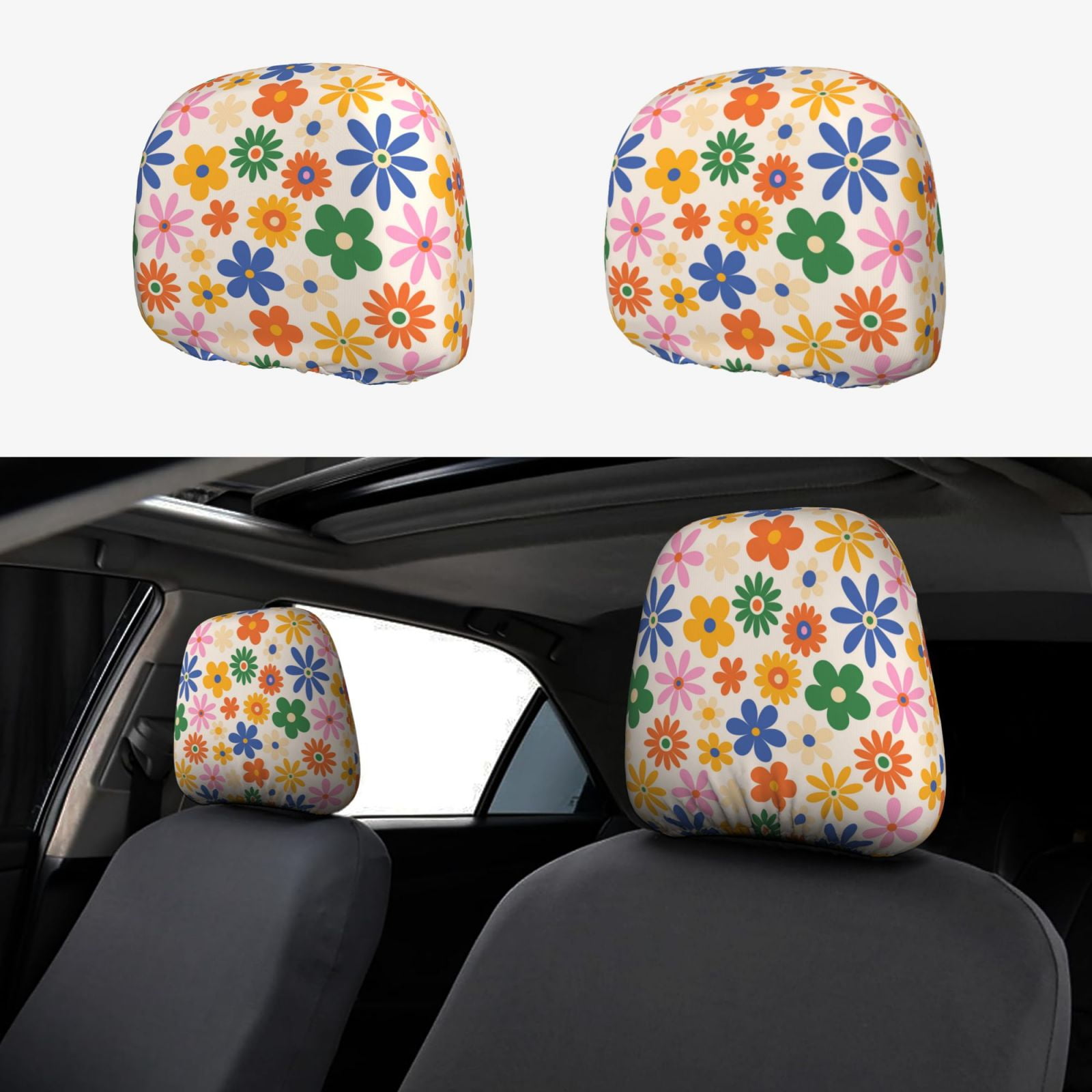 Headrest Covers for Cars Accessories Interior for Women Men 2Pcs ...