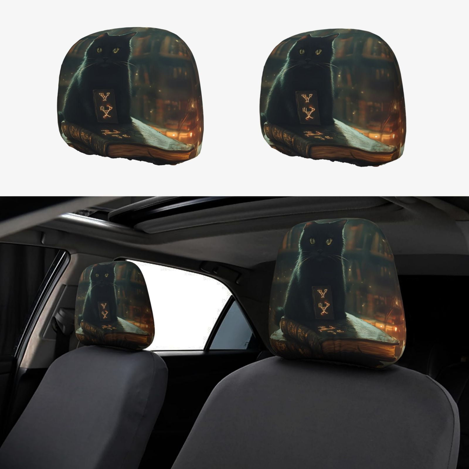 Headrest Covers for Cars Accessories Interior for Women Men 2Pcs ...