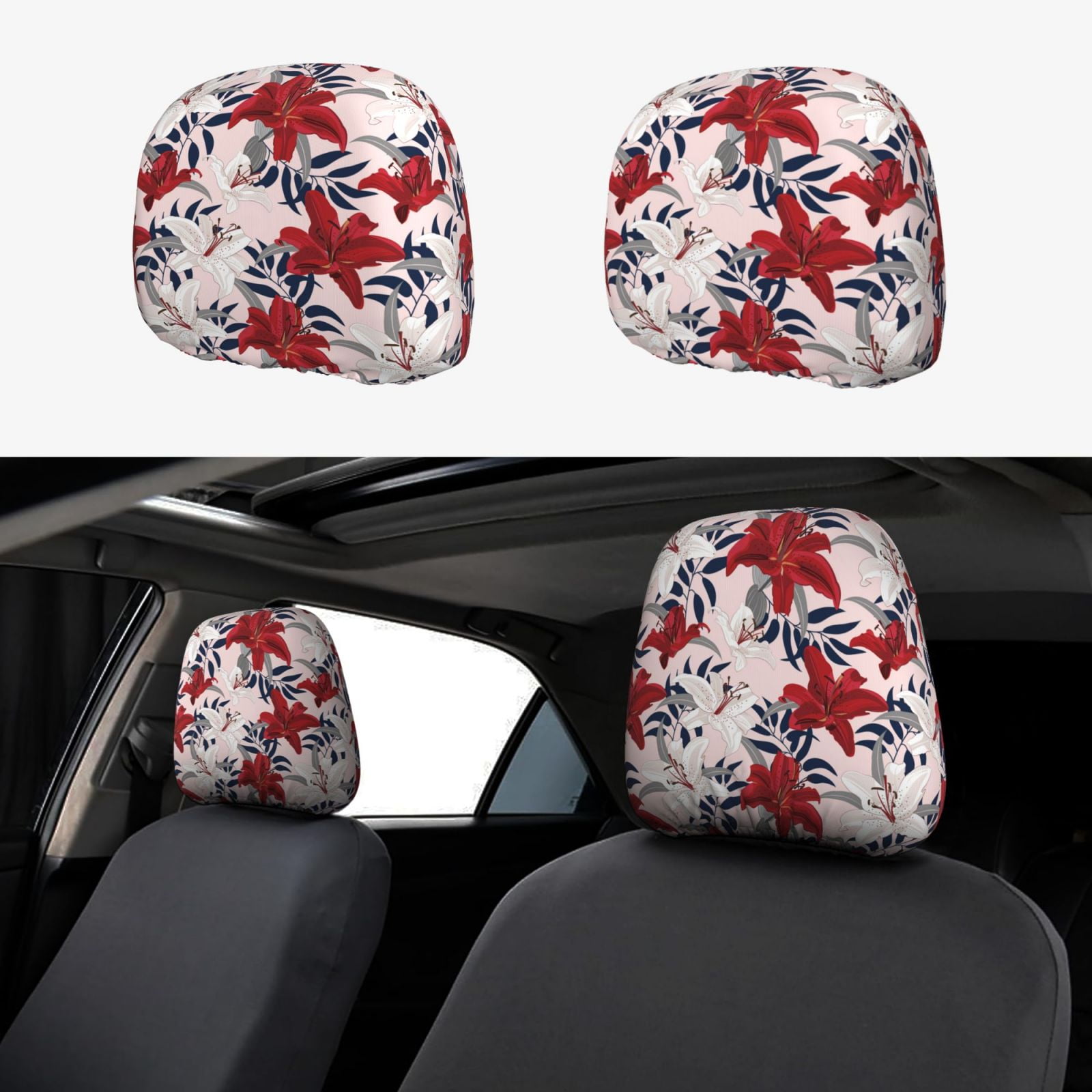 Headrest Covers for Cars Accessories Interior for Women Men 2Pcs ...