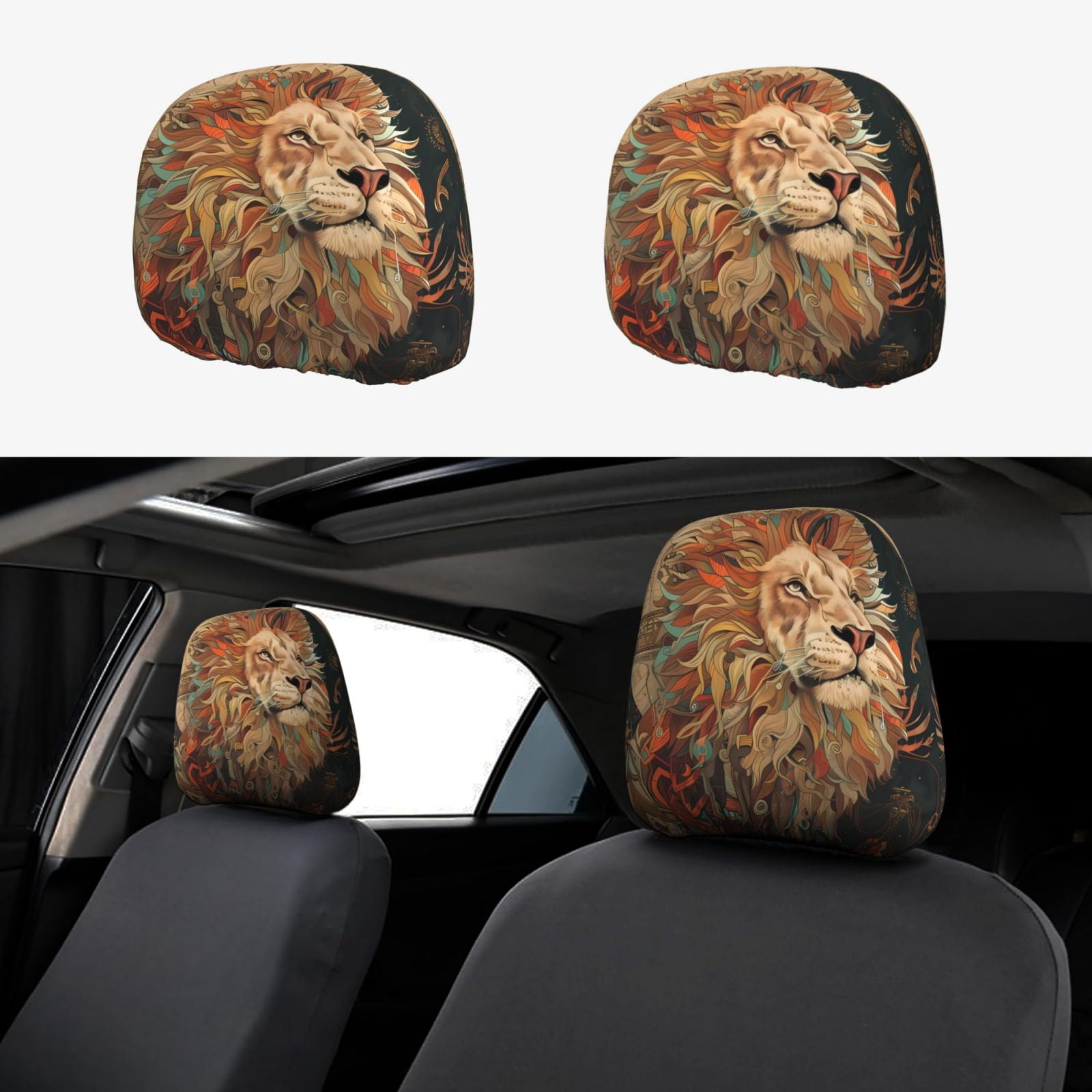 Headrest Covers for Cars Accessories Interior for Women Men 2Pcs ...