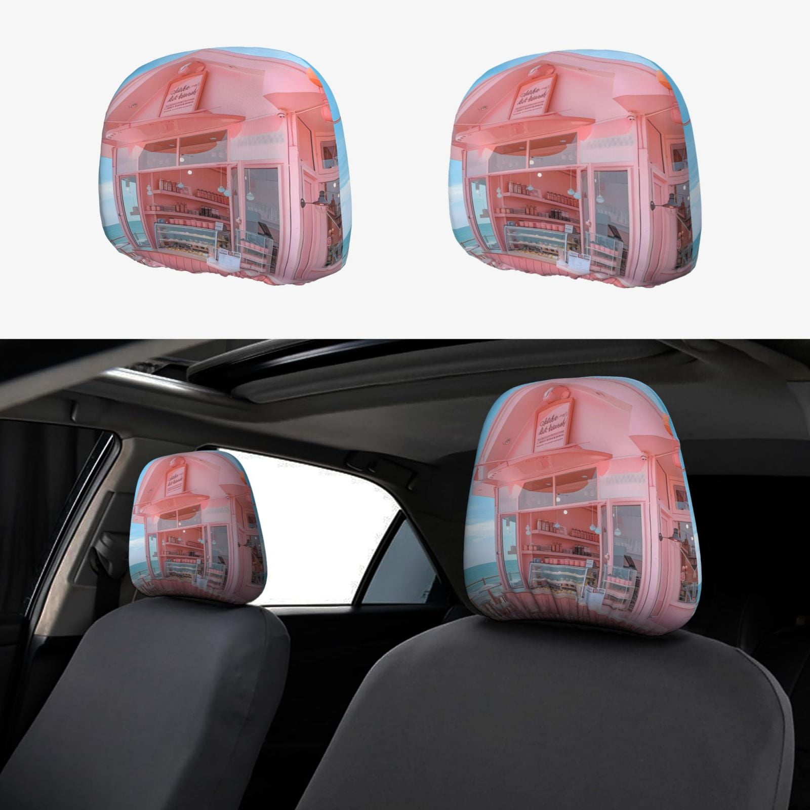 Headrest Covers for Cars Accessories Interior for Women Men 2Pcs ...