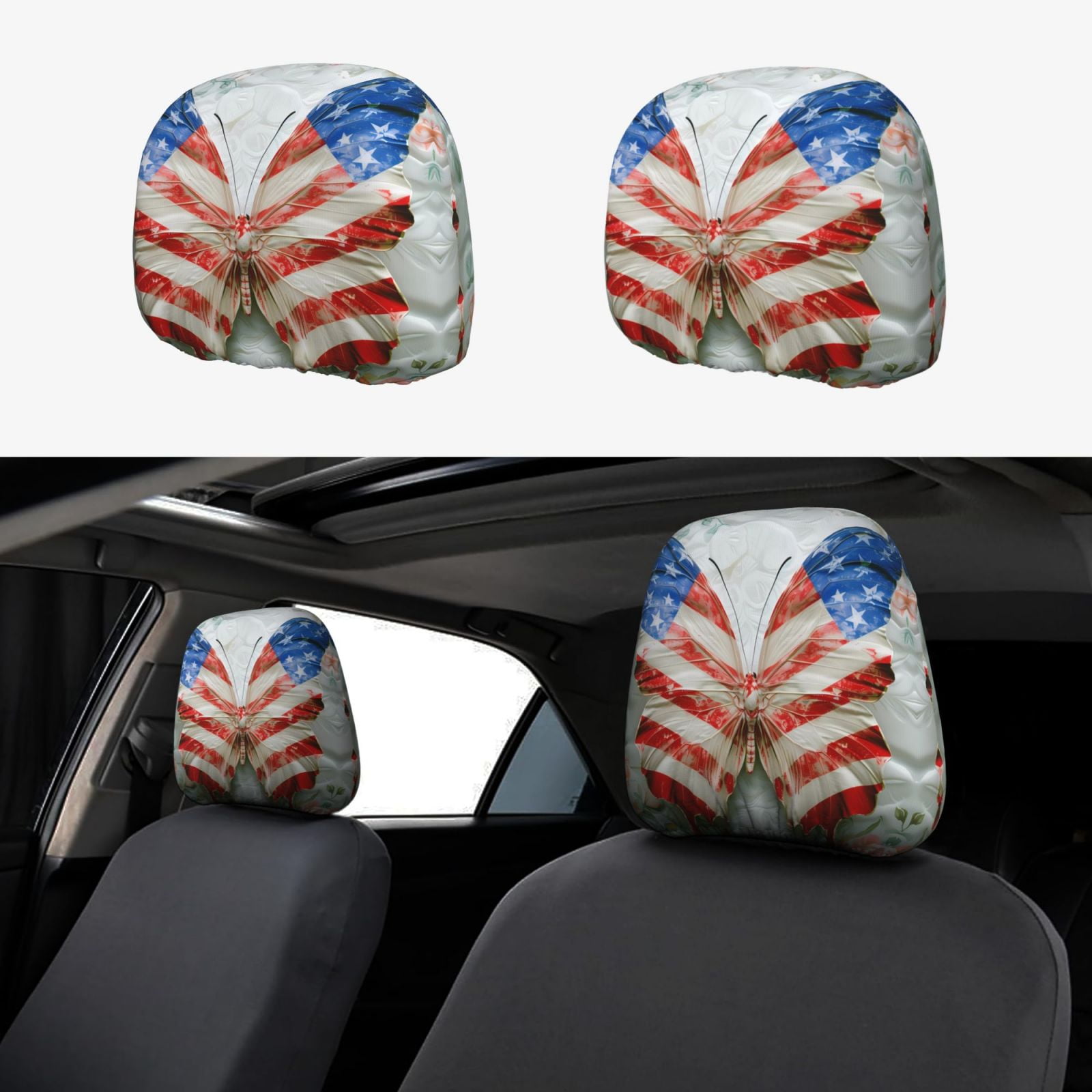 Headrest Covers for Cars Accessories Interior for Women Men 2Pcs ...